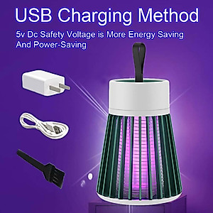 Mozz Guard Mosquito Zapper, 2024 New MozzGuard Outdoor Mosquito Lamp, USB Charing and Low Noise, Portable Cordless Zapper Outdoor, for Indoor, Home Garden, Camping, Picnic (2 Pack)