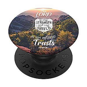 The Lord My Strength Religion Bible Verse Christian Gift PopSockets PopGrip: Swappable Grip for Phones & Tablets