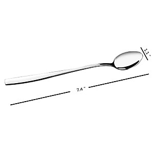 Eagrye Stainless Steel Long Handle Iced Cream Tea Spoon, Set of 12