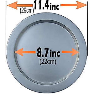 Kunefe Plate - Kunafa plate large 4-8 servings set of 2 silver color aluminum pans tray kataifi kunafeh knafeh cooking and serving plates for shredded kadaifi phyllo fillo dough pan/Turkish dessert