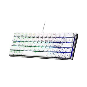Cooler Master SK620 60% Silver/White Mechanical Low Profile Gaming Keyboard, Click Blue Switches, Customizable RGB, Ergonomic Design, USB-C Connectivity, Mac/Windows, QWERTY (SK-620-SKTL1-US)