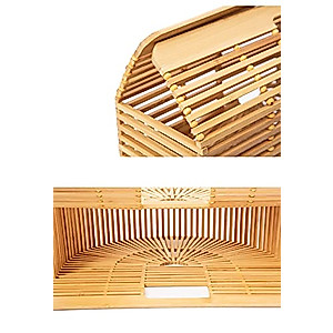 Hxinson 2023 ins Summer Straw Bags for Women Handmade Woven Ladies Handbags Bohemian Travel Beach Totes Clutch Bag (Primary Color,S)