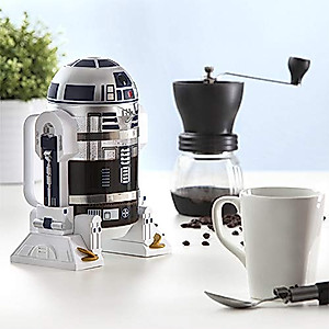 TEENKON French Press Insulated 304 Stainless Steel Coffee Maker, 32 Oz Robot R2D2 Hand Home Coffee Presser, with Filter Screen for Brew Coffee and Tea
