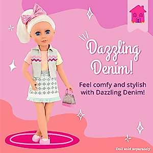 Glitter Girls – Dazzling Denim Skirt & Top Deluxe Outfit - 14-inch Doll Clothes & Accessories For Girls Age 3 & Up (GG50091Z)