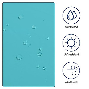 COBANA 9’ Patio Umbrella, Outdoor Table Market Umbrella with Push Button Tilt and Crank, 6 Steel Ribs, Blue