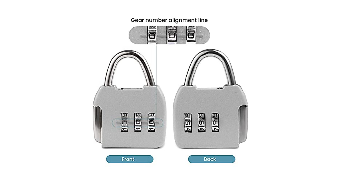 Mini Combination Padlocks - 4 Pack Stylish Security Locks