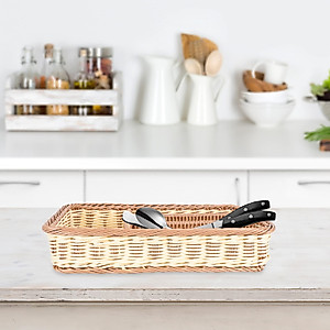 Cabilock Plastic Fork 1pc Cutlery Basket Wicker Cutlery Box Shelf Supports