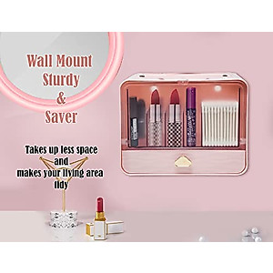 Makeup Organizer With Drawers, Wall mounted Organizer | Portable Makeup Organizer, Makeup Organizer | Makeup Storage Box, Pink Makeup Organizer