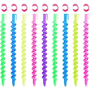 40 Pieces Spiral Hair Perm Rod Spiral Rod Plastic Long Barber Hairdressing Styling Curling Perm Rod Hair Rollers Salon Tools for Women Girls (6.10 x 0.24 Inch)