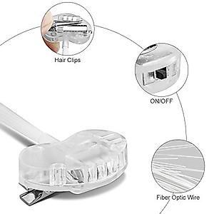 Topist LED Lights Hair, 12 Light-Up Fiber Optic LED Hair Barrettes Party Favors for Party, Bar Dancing Hairpin, Hair Clip, Multicolor Flash Barrettes Clip Braid, 12 Pack