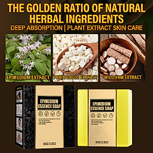 LINGXIN 2PCS Epimedium Essence Soap, Men's Intimate Soap, Bath Body Soap,All Natural Bar Soap,stocking stuffers for men