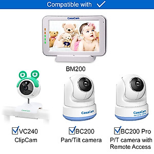 CasaCam BM200 Video Baby Monitor with 5" Touchscreen and HD Pan & Tilt Camera, Two Way Audio, Lullabies, Nightlight, Automatic Night Vision and Temperature Monitoring Capability