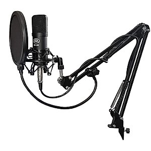 AxcessAbles MX-100 Professional Cardioid Studio Condenser XLR Microphone with AxcessAbles SF-101 Half Dome Isolation Shield for Streaming & Studio Recording