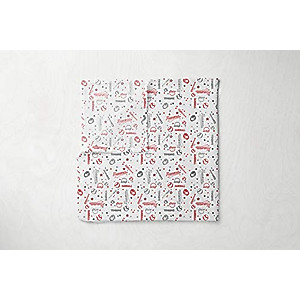 Bacati - 4 Pack Sports Baby Swaddle Blankets Boys Swaddle Wrap Soft Breathable Cotton Muslin Swaddle Blankets Receiving Blanket for Boys, Large 45 x 45 inches (Baseball Red/Grey)