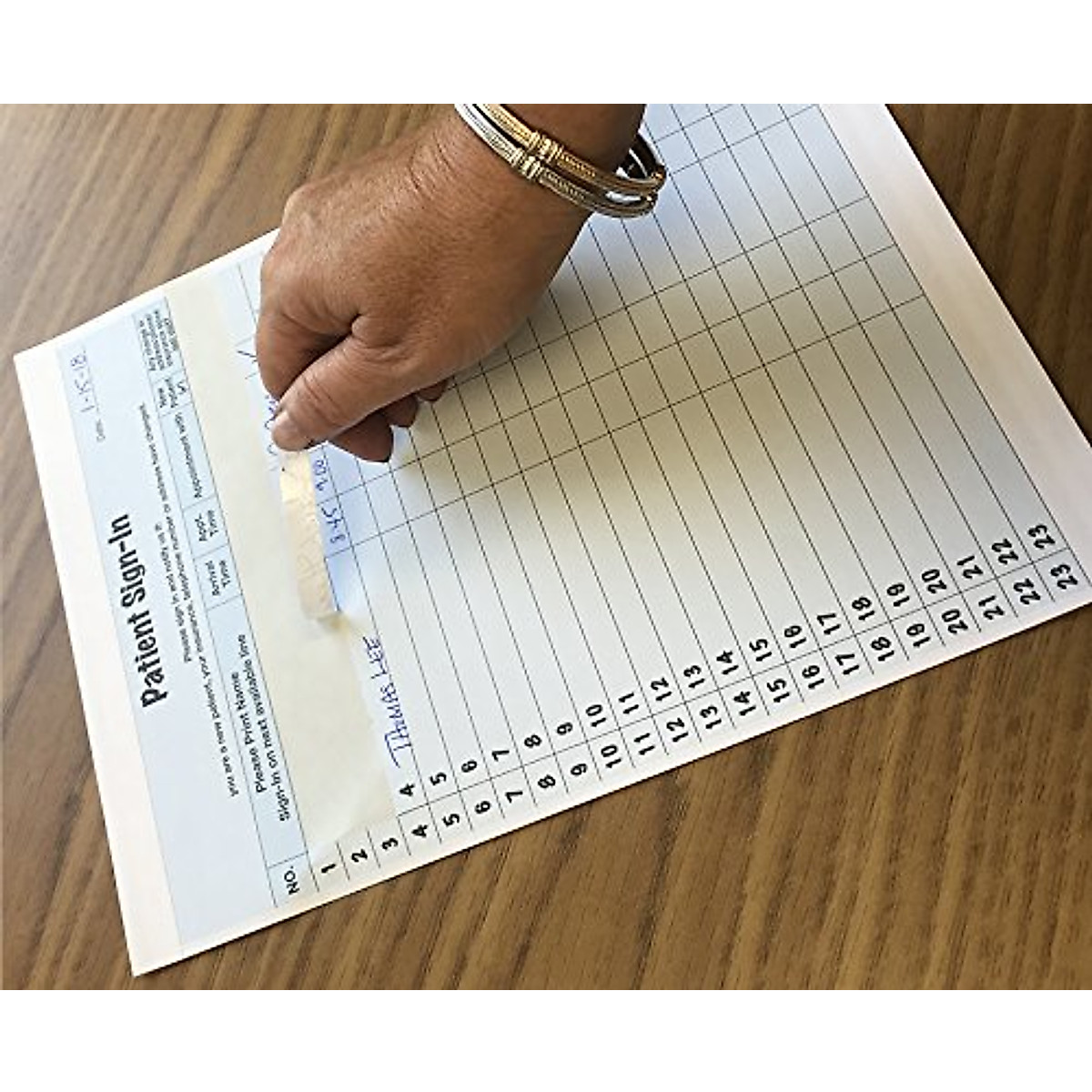 Tabbies Patient Sign-In Label Forms, 8-1/2" x 11" Form, Blue, 23 Labels/Sheet, 125 Sheets/Pack, Confidentially Sign In Your Patients, Also Provides a Daily Patient Log (14531)
