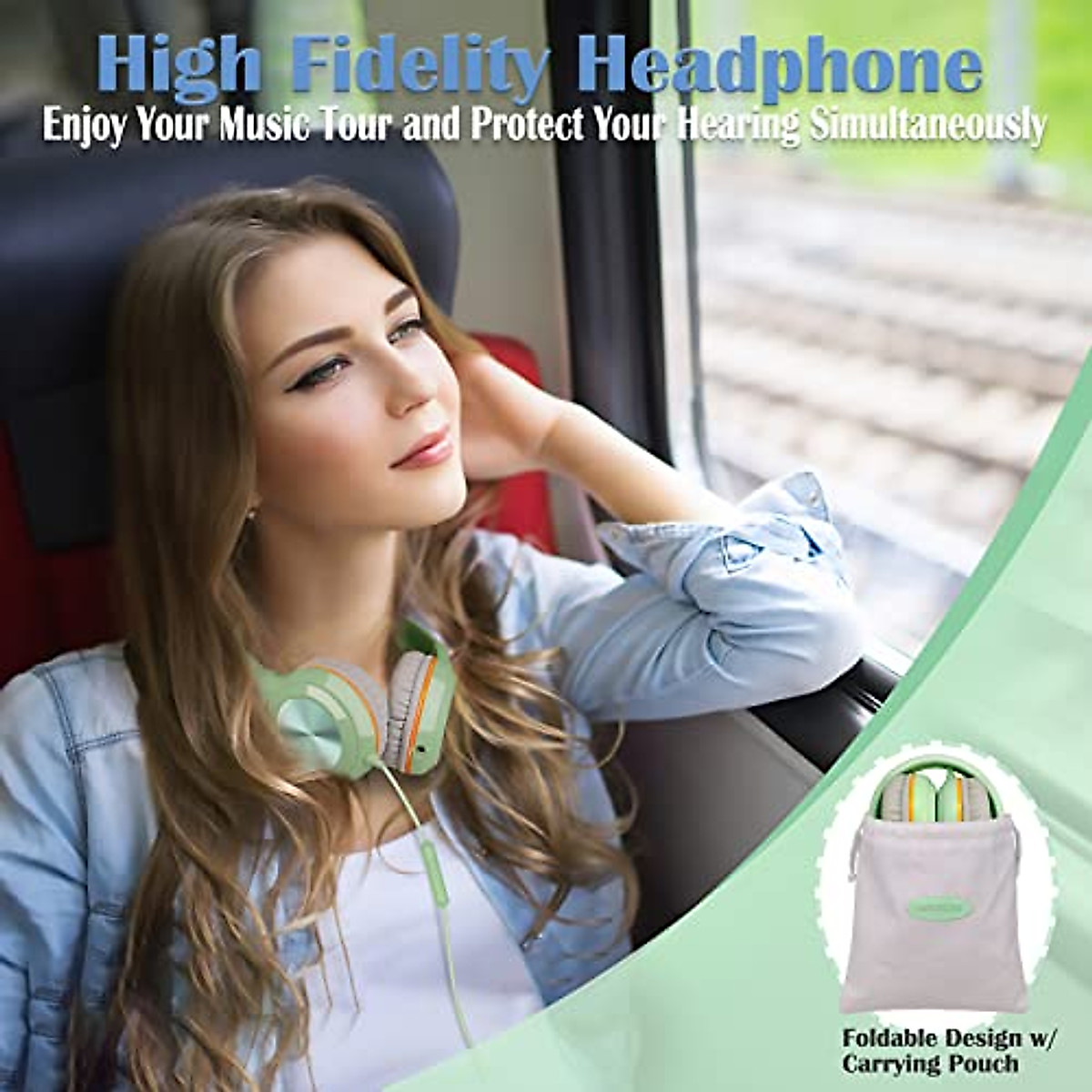 SIMOLIO Boys Girls Headphones with MIC, Wired School Headphones for Kids Children Teens Adult Amazon Kindle Fire PC Tablet MP3/4, 85dB 94dB 104dB Volume Limited Headset with Adjustable Headband