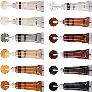 SEISSO Wood Repair Kit Wood Touch up Paint Restore Any Wood Furniture Wood Stain, 12 Colors Cover Surface Scratch for Wooden Floor Table, Filler Furniture Paint Oak, Cabinet, Door, Veneer, Walnut,