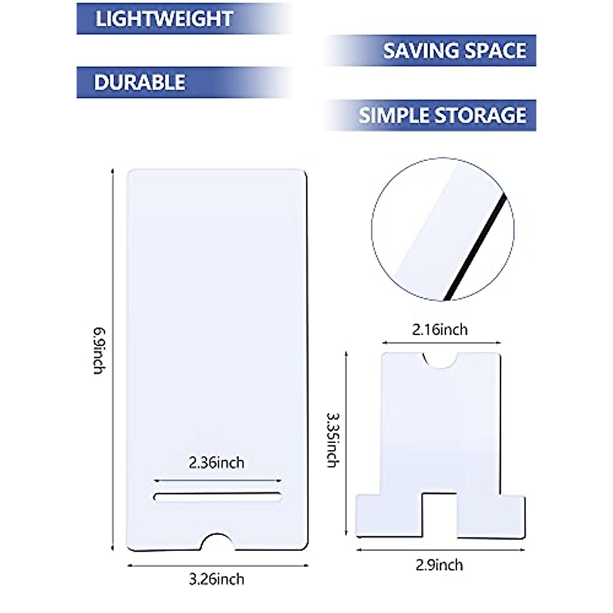 Frienda 4 Pieces Sublimation Blank Cell Phone Stand Holder Sublimation Phone Holders Sublimation Desktop Phone Holder for Home Office