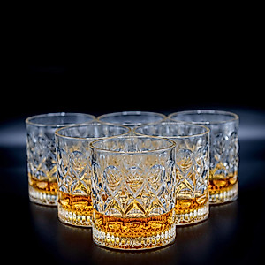 Scotch Over Vodka - Whiskey Glasses-Premium 10oz Scotch Glasses Set of 6 / Old Fashioned Crystal Glasses / Perfect for Scotch Lovers / Style Glassware for Bourbon/ Rum Glasses/Teardrop Design