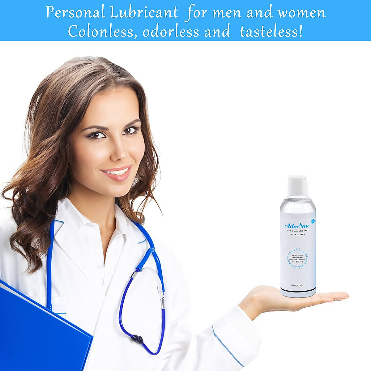 Water-Based Condom-Compatible Sex Lubricant, Adorime Long-Lasting Personal Anal Lube for Women Vagina Dryness Men Adult Toys 8 oz