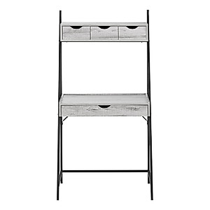 Monarch Specialties 7331 Computer Desk, Home Office, Laptop, Leaning, Storage Drawers, 32" L, Work, Metal, Laminate, Grey, Black, Contemporary, Modern Desk-32, 31.5" L x 19" W x 61.25" H