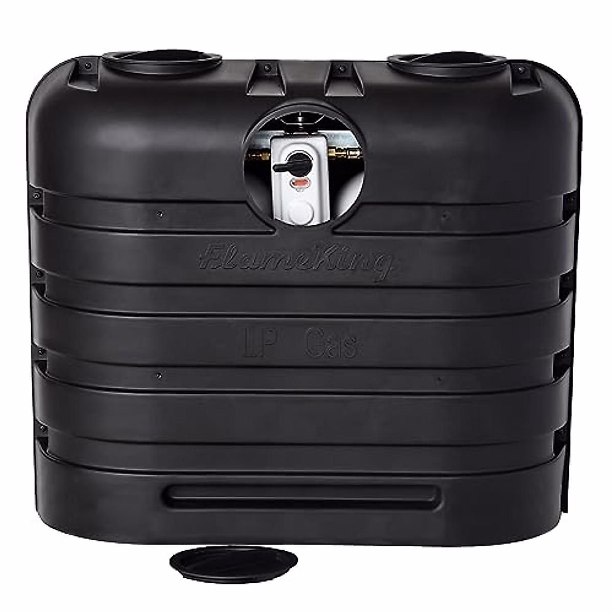 Flame King Dual 30LB LP Propane Tank Light Plastic Heavy Duty Cover for RV, Travel Trailer, Camper And Recreational Vehicle - Black