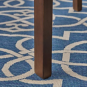 Christopher Knight Home Noe Outdoor 7-Piece Acacia Wood Dining Set, Dark Brown and White