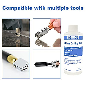 EDSRDUS Glass Cutting Oil for Cutting Glass, Stained Glass, Glass Bottles with Precision top Suitable for All Glass Cutting Tools 4OZ