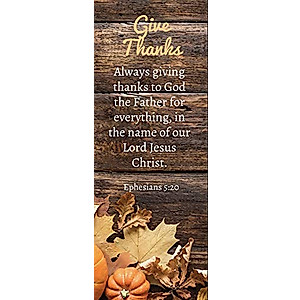 Give Thanks Thanksgiving Bookmarks for Adults Cards Bible Verse Fall Leaves for Churches Supplies Bulk (100 Count)