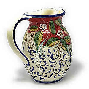 CERAMICHE D'ARTE PARRINI - Italian Pottery Art Pottery Pitcher Vino Vine gal 0,264 Hand Painted Decorated Lemons Made in ITALY Tuscan Florence
