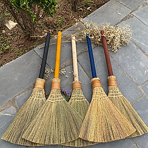 TTS For Home Natural Whisk Sweeping Hand Handle Broom - Vietnam Handmade Straw Soft Broom - Wedding Broom 11.81" Width,26" Length