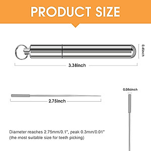 XINYUWIN Mini Pocket Toothpick Holder with 6PCS Reusable Titanium Toothpicks, Portable Outdoor Stainless Steel Toothpick Fruit Picks with Keychain for Camping Picnic