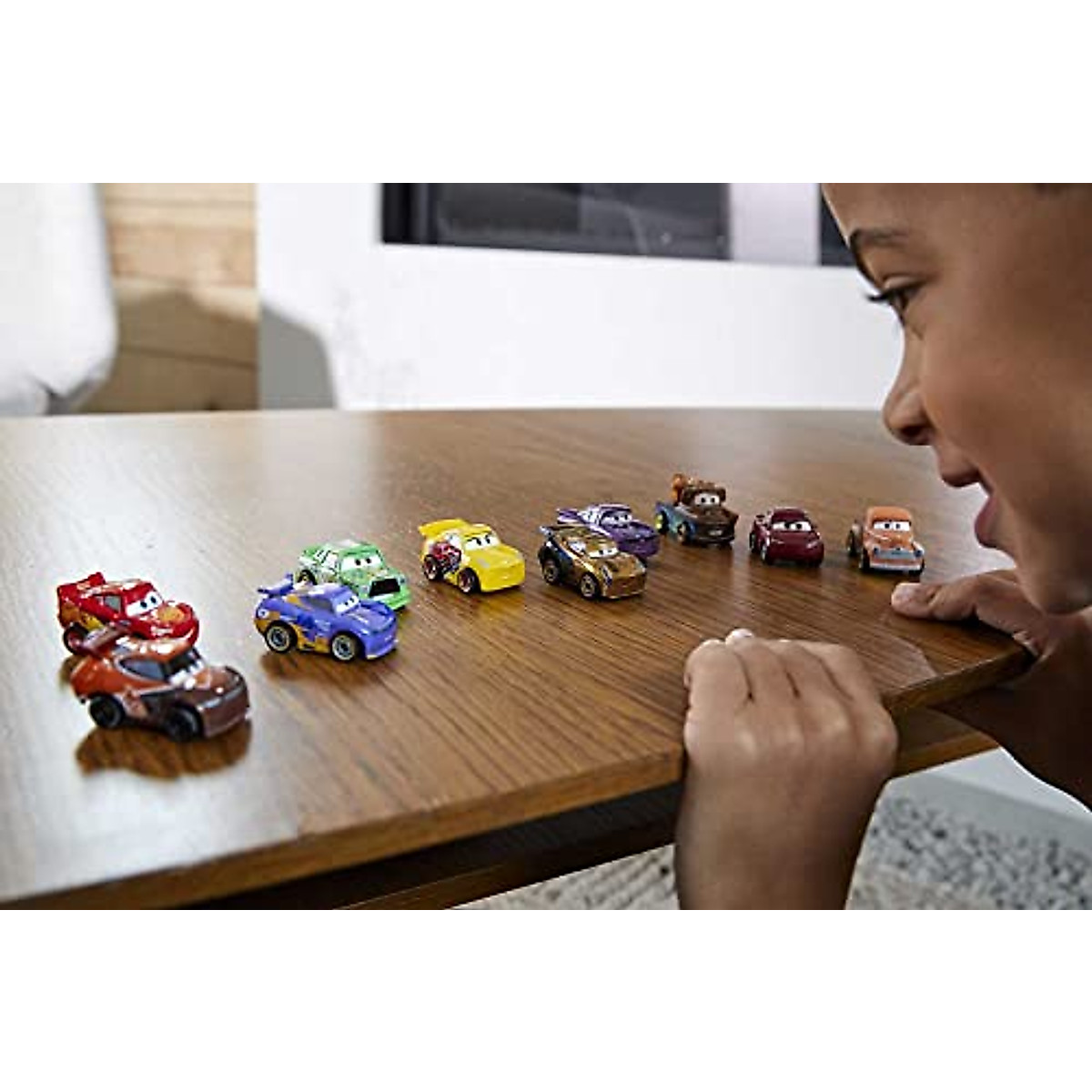 Disney Car Toys Mini Racers Set of 10 Mini Die-Cast Toy Cars, Derby Racers Series, Collectible Vehicles