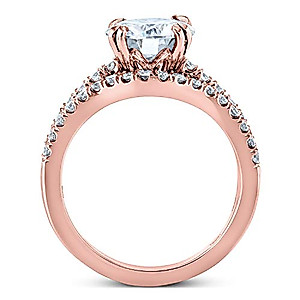 Kobelli Forever One Moissanite and Lab Grown Diamond 3pc Bridal Rings Set 2 1/2 CTW 14k Rose Gold (DEF/VS), 4.5