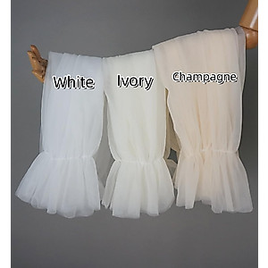 Removable Puff Sleeves for Wedding Dress Tulle Detachable Sleeves Add On Wedding Gift Bridal Accessories (Champagne)