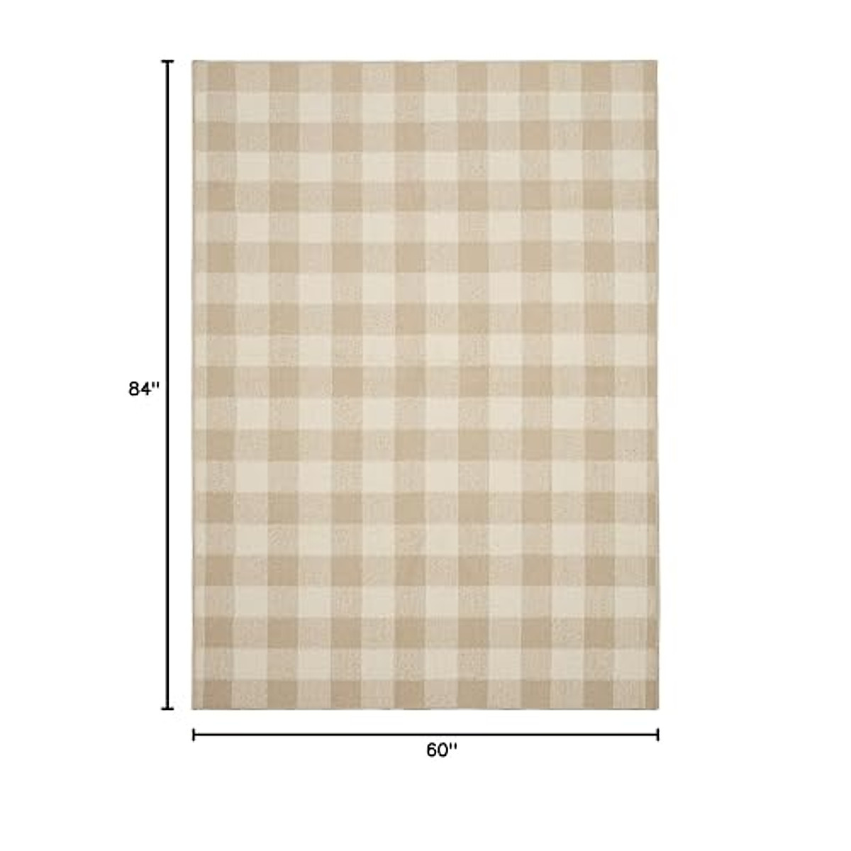 Garland Rug Country Living Buffalo Plaid Area Rug, 5-Feet by 7-Feet, Tan/Ivory