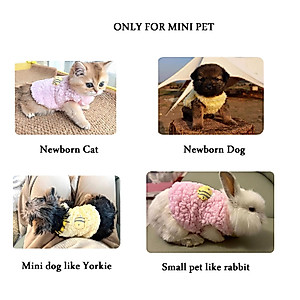 FLAdorepet 3 Packs Teacup Dog Cat XXS Clothes for Chihuahua Yorkie,Winter Warm Fleece Puppy Pet Clothes Sweater Shirt Vest for Mini Newborn Extra Small Dogs (3 Packs, XXXS(Pet Under 1LBS))