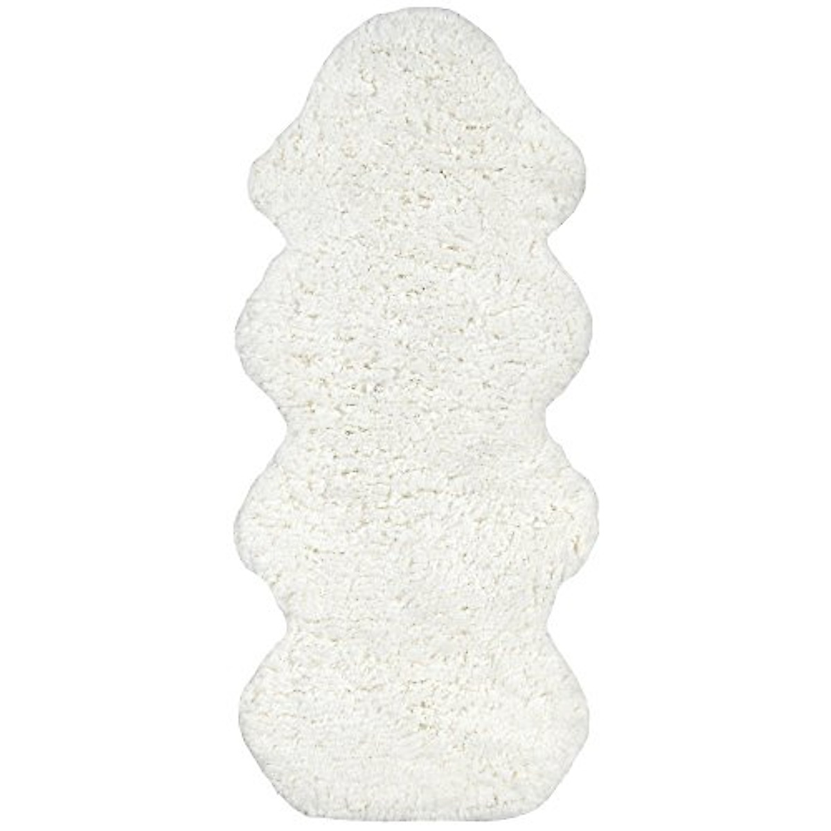 nuLOOM Hand Tufted One and a Half Piece Faux Sheepskin Accent Rug, 2' x 4' 5", Natural