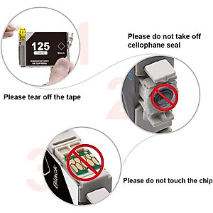 Tracyink Remanufactured Ink Cartridge Replacement for Epson 125 T125 Used for Workforce 320 323 325 520 Stylus NX125 NX127 NX130 NX230 NX420 NX530 NX625 Printer(4 Black)