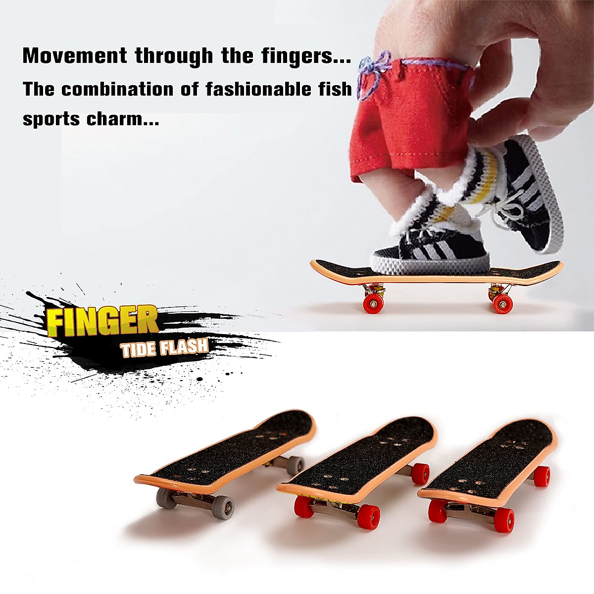 Fingerboard Skatepark Park Ramp Toys Skate Park Kit Ramp Parts for Finger Skateboard Ultimate Parks Training Props With 6 Finger Deck and 3 Finger Skateboard Fun Finger Skate Toys for Kids & Adults