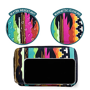 NGIL Canvas All in One Wallet, Wallet, Women Wallet, Wristlet Wallet, Zippered Wallet for Women (Desert Serape-Black)