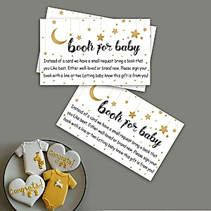 Books for Baby Shower Request Cards (50 Pack), Baby Shower Invitation Inserts.