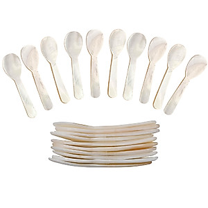 ZUDKSUY 20pcs Caviar Spoons Shell Spoons Mother of Pearl Spoons Mask Spoontea Spoons Dessert Spoons Suitable for Caviar, Jam, Ice Cream, Restaurant, Dessert