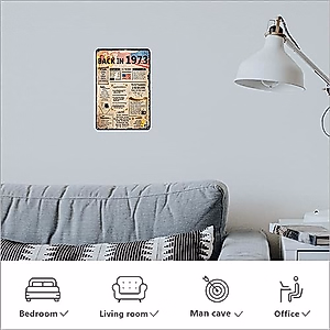 Fancesca Decor 50th Birthday Anniversary Decoration 1973 Sign for Women Men,Back in 1973 Tin Sign Party Supplies for Grandma,Grandpa, 12x8 Inches Aluminum Metal Signs (Back in 1973)