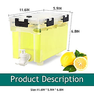 1 Gallon Drink Dispenser For Fridge,Beverage Dispenser With Spigot. Milk,Lemonade Dispenser,Juice Containers With Lids For Fridge, Parties And Dairly Use，100% Sealed And Filter screen