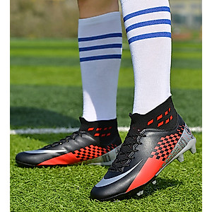 Qzzsmy Men Cleats Soccer Unisex's Ag Cleats Outdoor Training Ag CD1808-M1-40