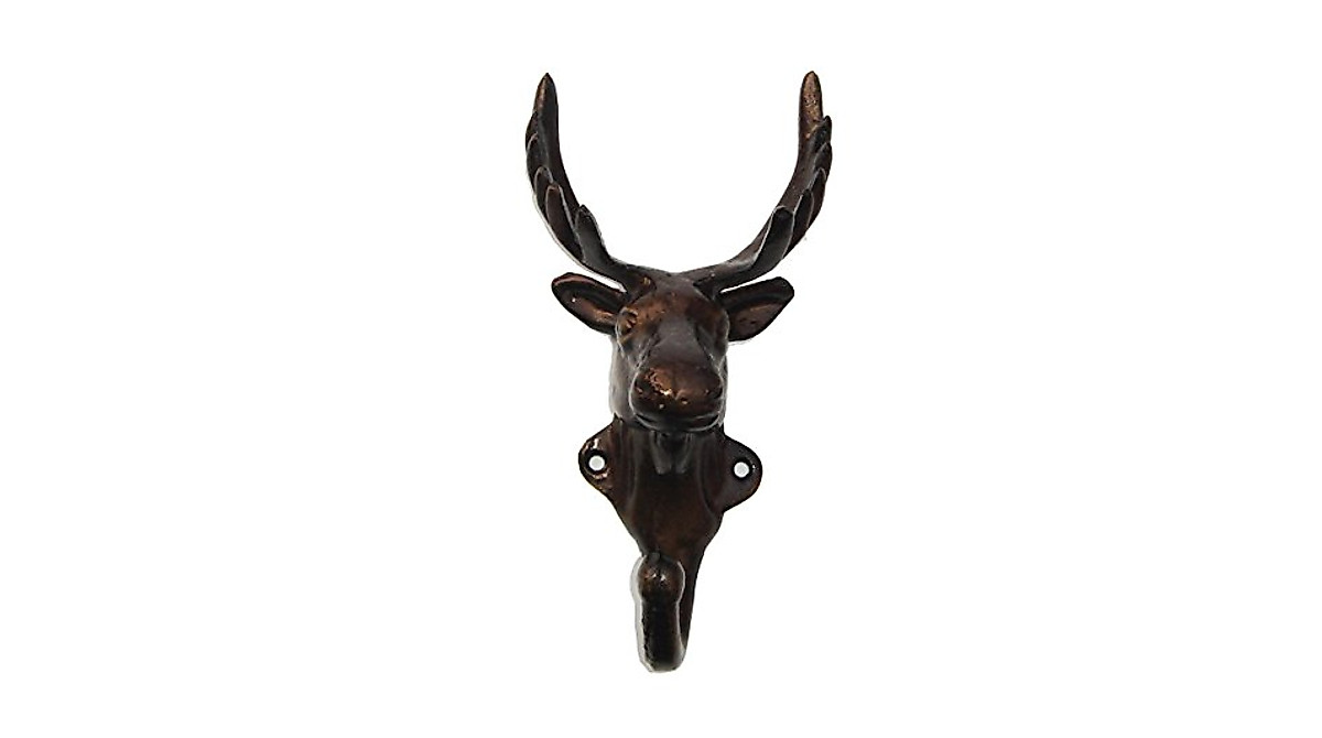 Rustic Cast Iron Deer Hook for Coats & Keys