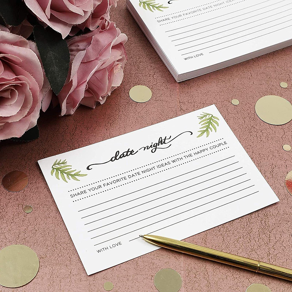 Paper Junkie Date Night Idea Cards for Bridal Shower and Wedding (4 x 6 Inches, 100-Pack)