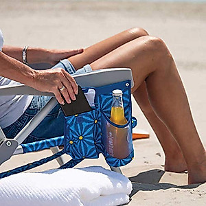 Tommy Bahama Backpack Cooler Beach Chairs - Blue Floral