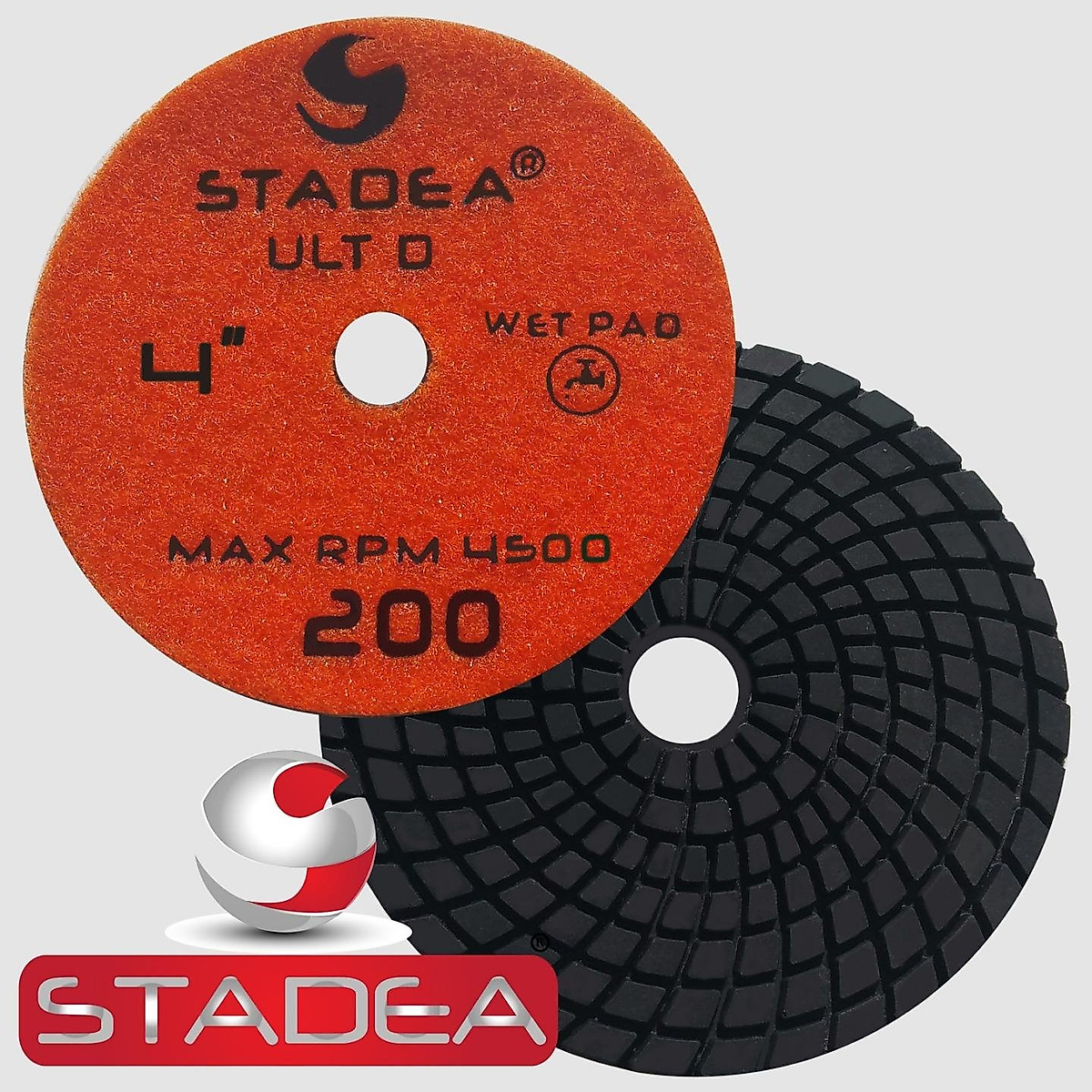 Stadea PPW107X Granite Polishing Pads 4" Diamond Pad 3000 Grit For Granite Quartz Stones Polish